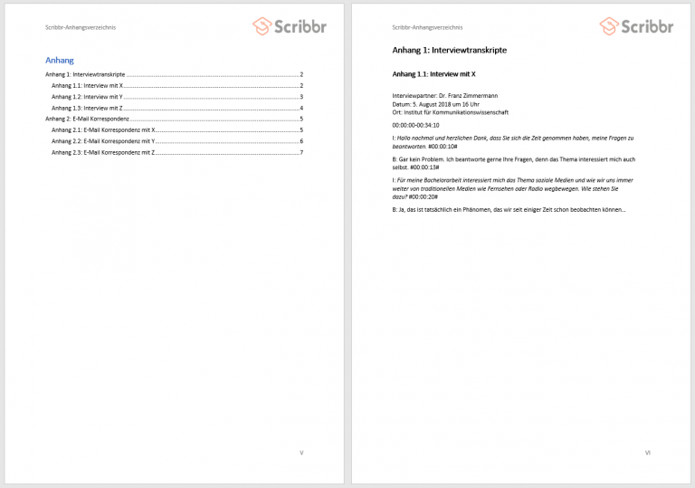 Der Anhang deiner Bachelorarbeit bzw. Masterarbeit & Beispiel